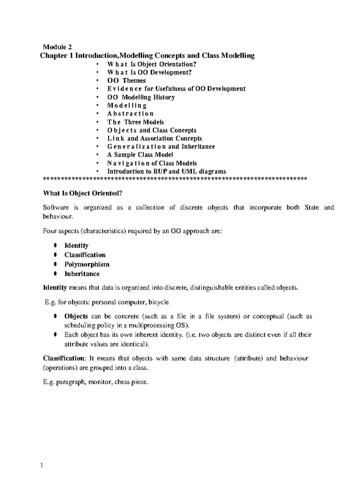 Module 2 SE - Chapter 1: Introduction to Object-Oriented Modelling ...