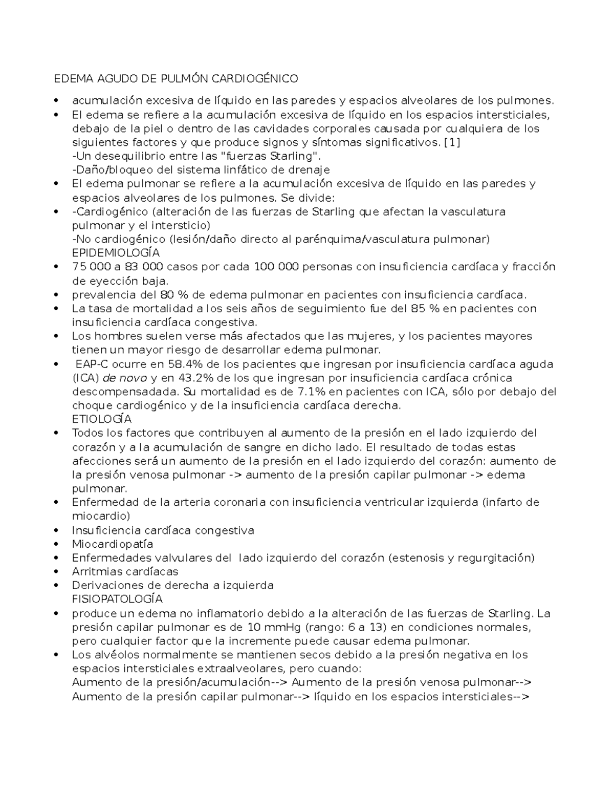 Edema Agudo de Pulmón Cardiogénico: Causas, Diagnóstico y Tratamiento ...