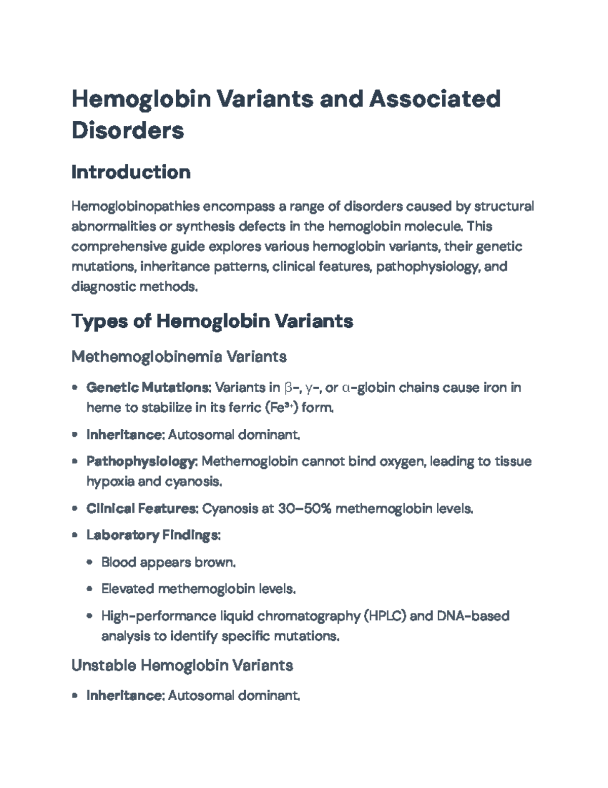 Understanding Hemoglobin Variants: Genetic & Clinical Insights (BIO 101 ...