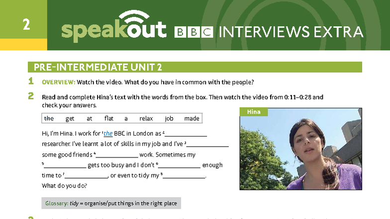 SO PI U2 Interviews Worksheet: Overview and Activities - Studocu