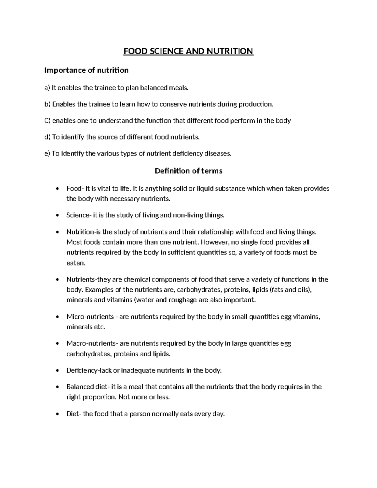 FOOD SCIENCE AND NUTRITION: Understanding Nutrients and Their ...