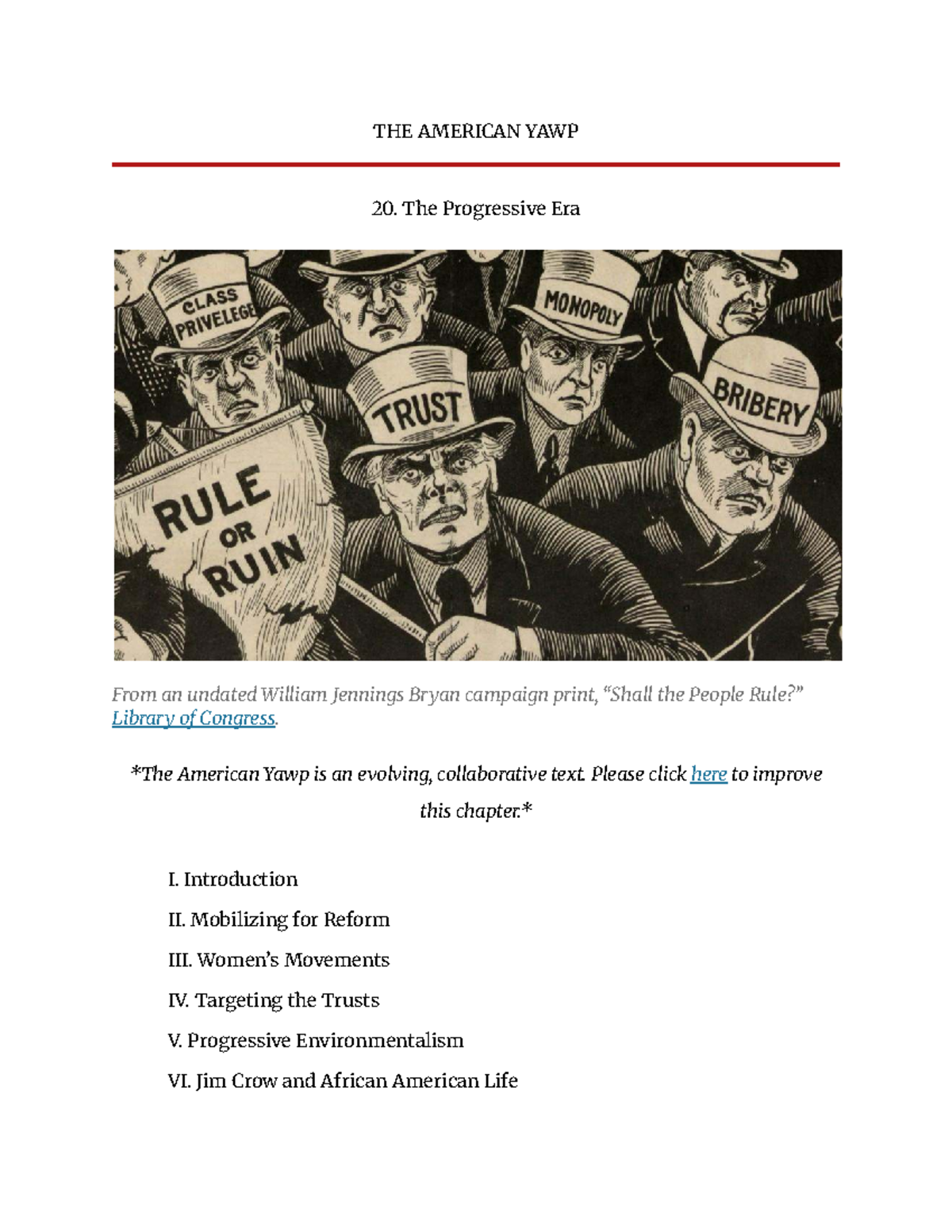 The American Yawp 20: The Progressive Era and Reform Movements - Studocu