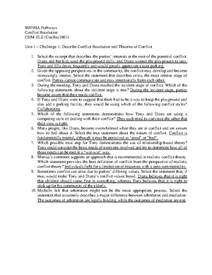 Conflict Resolution Unit 5 Milestone - Conflict Resolution Unit 5 ...