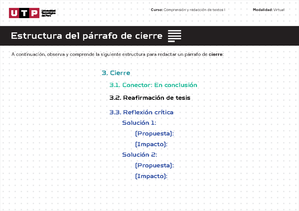 Semana 2 - Estructura y Redacción del Párrafo Final en Comprensión de ...