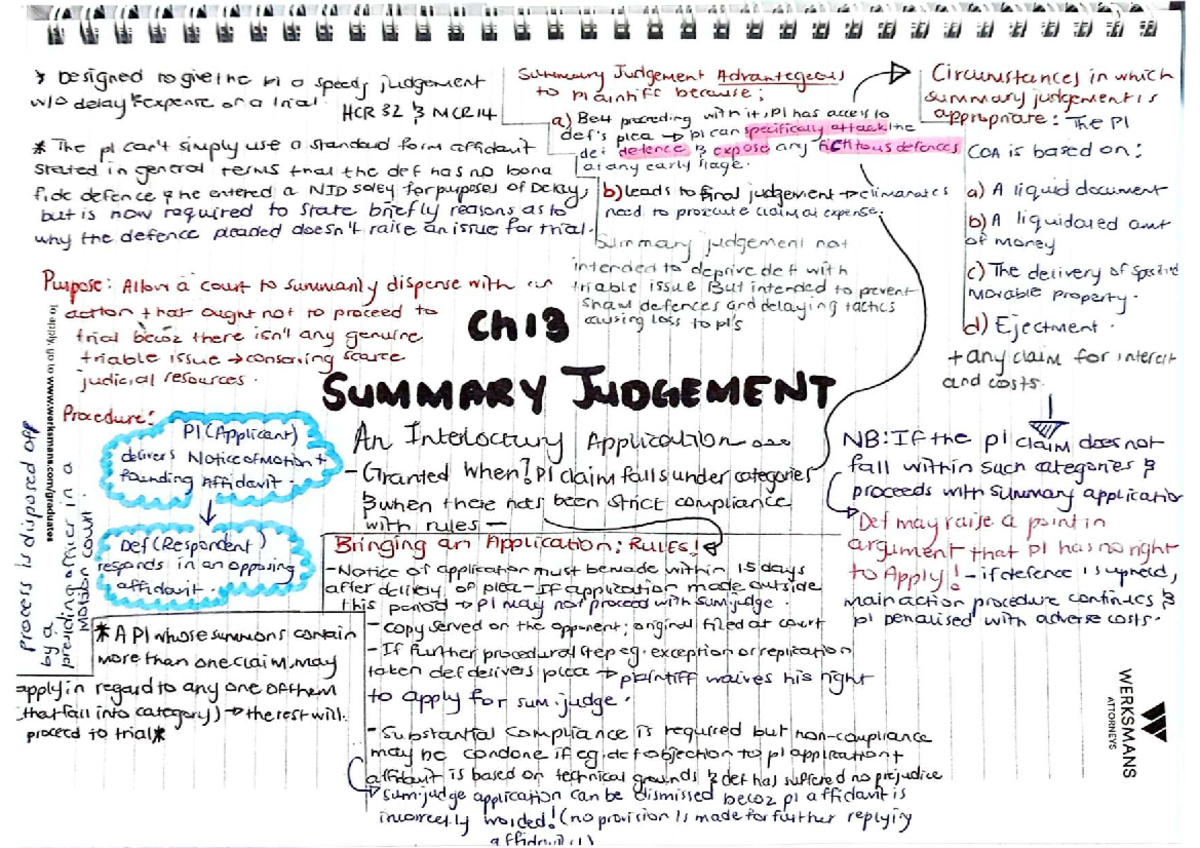 DOC-20241101-WA0019 - Summary of Civil Procedure on Summary Judgment - Studocu