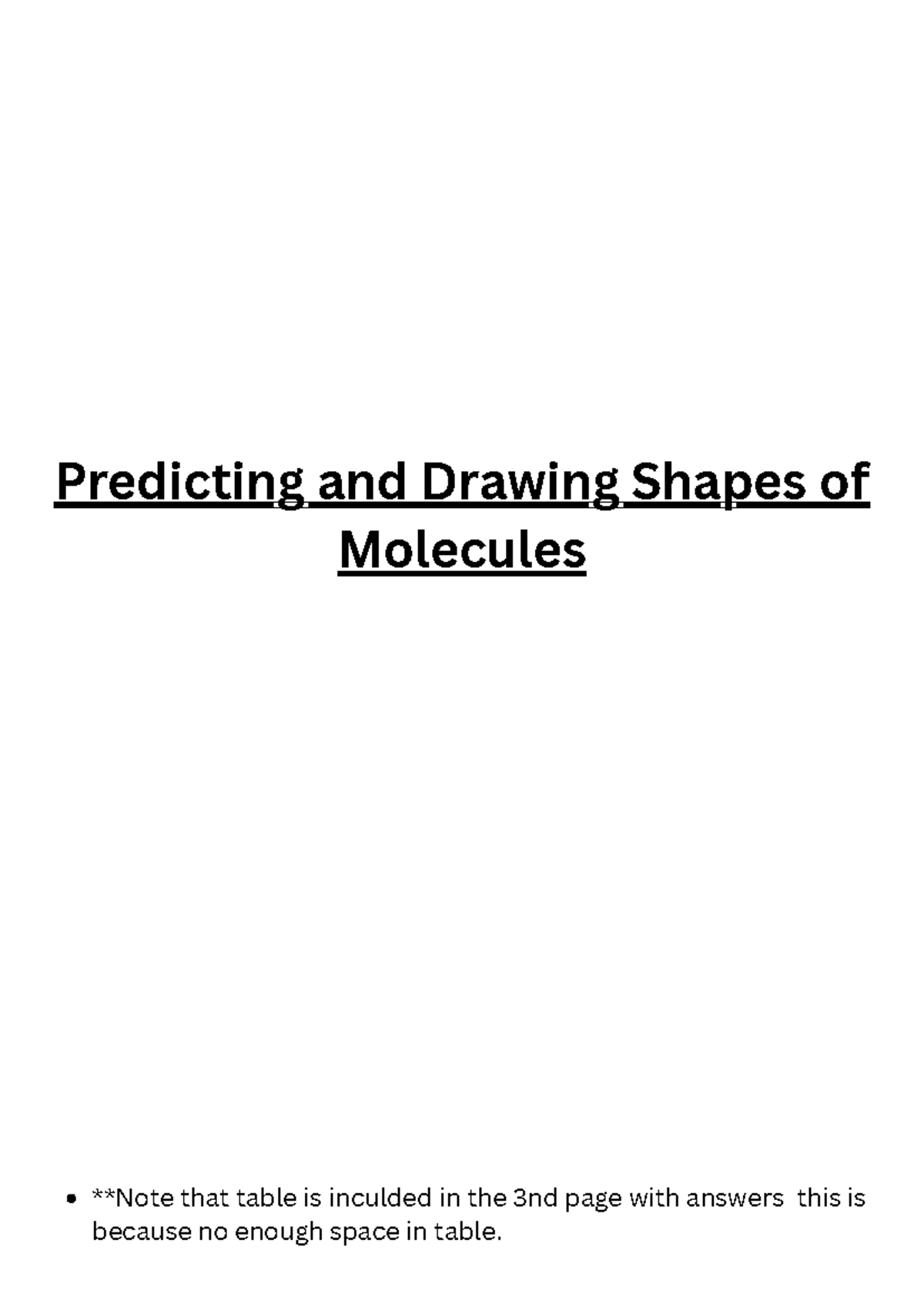 1 Predicting and Drawing Shapes of Molecules - Predicting and Drawing ...