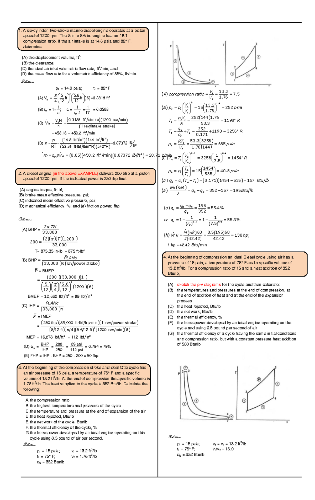 Marine Diesel Engine Analysis: Displacement, Flow Rates & Efficiency ...