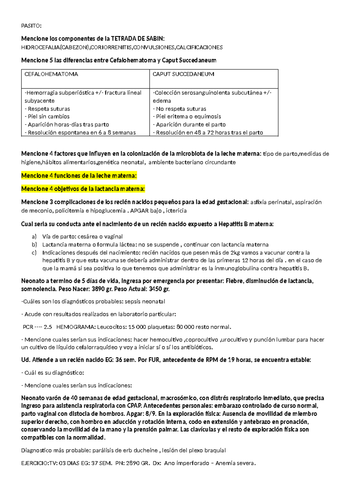 PASITO: Componentes de la Tetrada de Sabin y Diferencias en Neonatos ...
