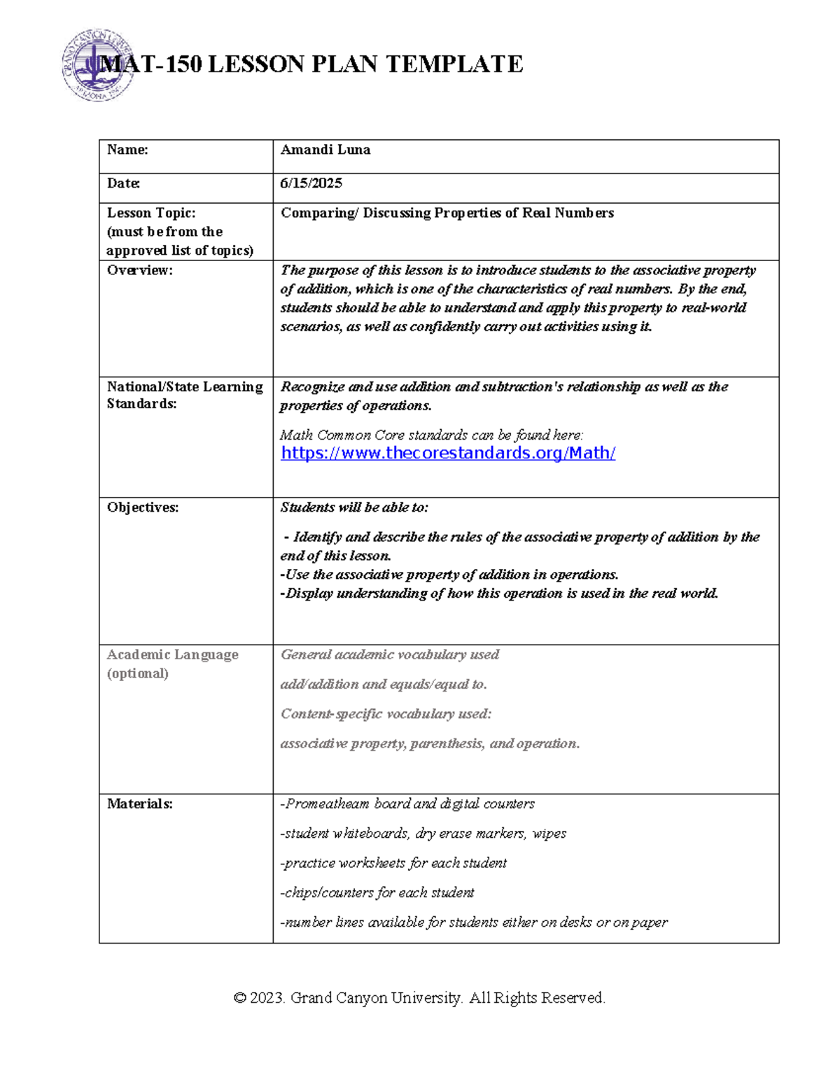MAT-150-RS-Lesson Plan Template - MAT-150 LESSON PLAN TEMPLATE Name ...