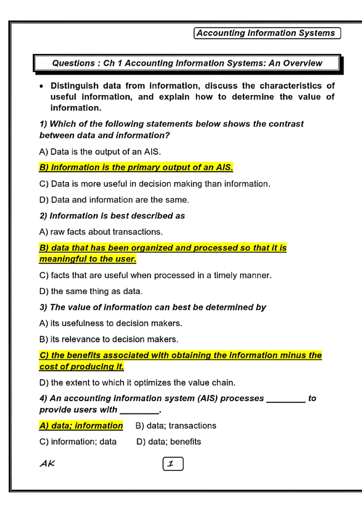 01-Accounting Information Systems Overview: Key Concepts and ...
