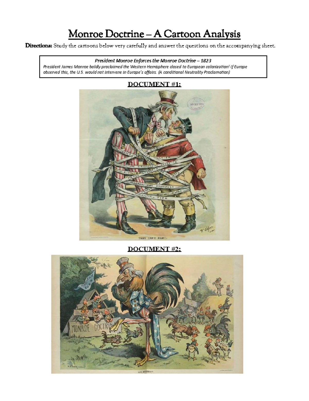Monroe Doctrine Cartoon Analysis