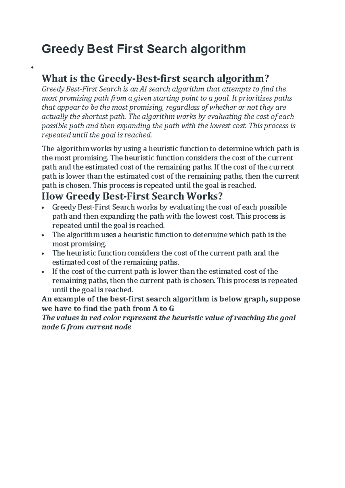 Informed Search Algorithms: Greedy Best First Search Explained - Studocu