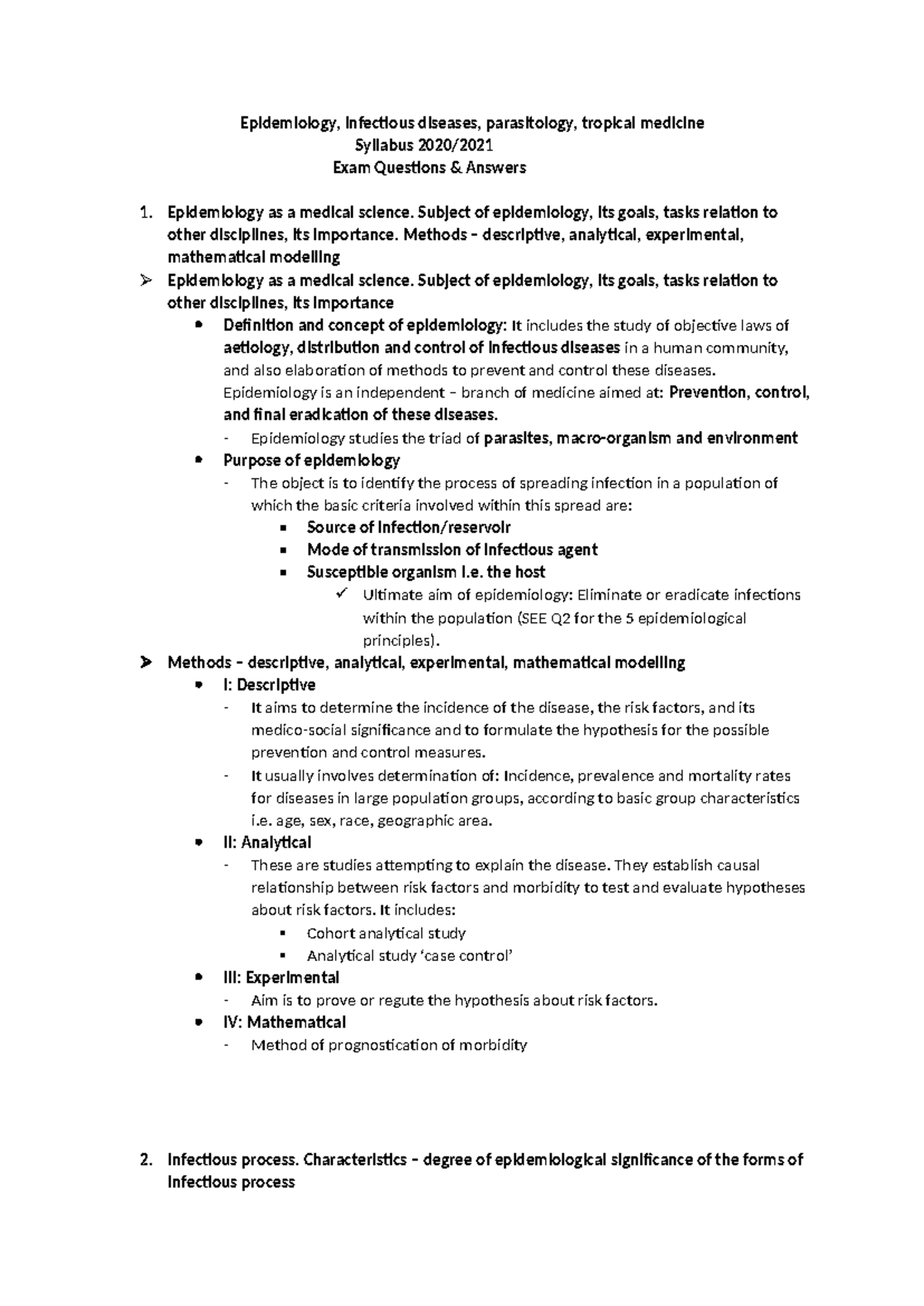 Epidemiology 496690976: Exam Questions & Answers Overview - Studocu
