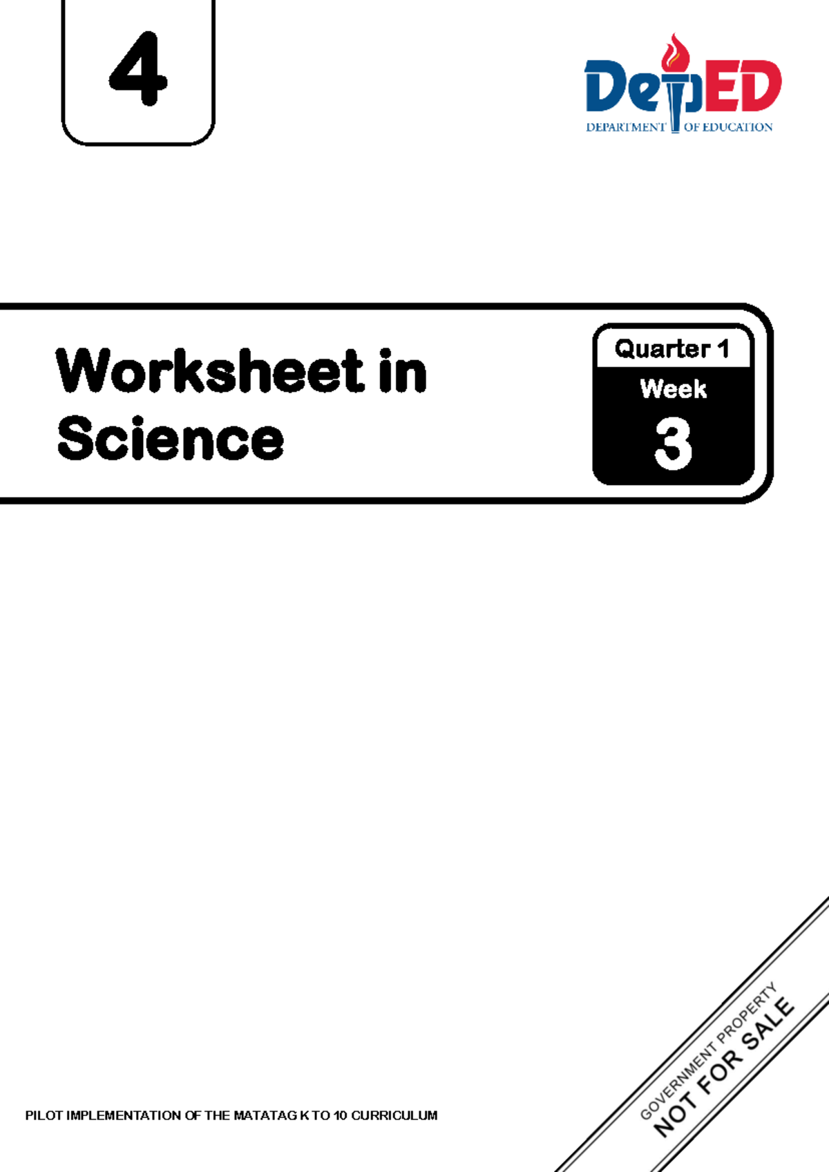 WS Science-4 Q1 Week-3 Worksheet: MATATAG K to 10 Curriculum - Studocu