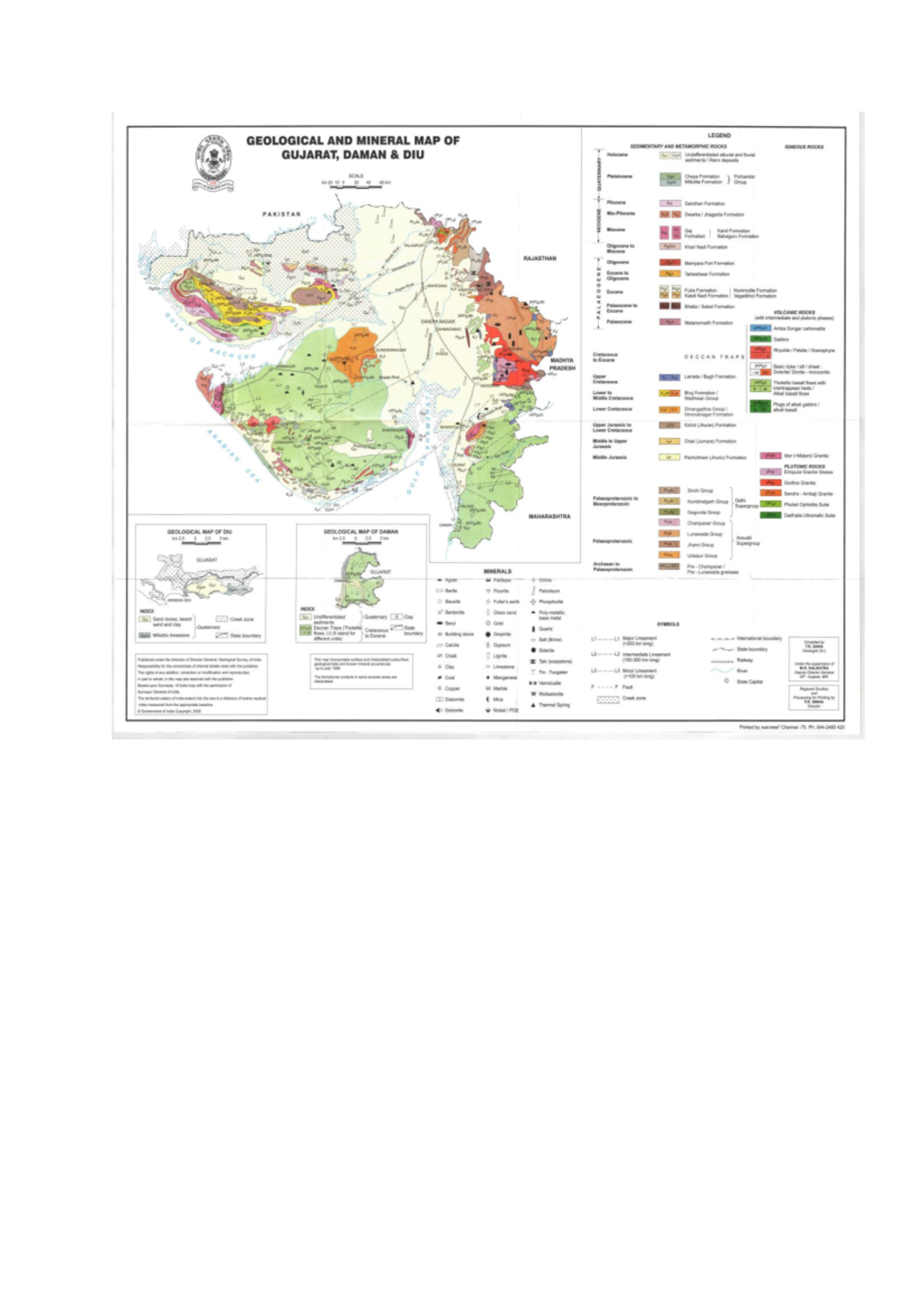 GEOLOGICAL AND MINERAL MAP OF GUJARAT (PAKISTAN GEOLOGY) - Studocu