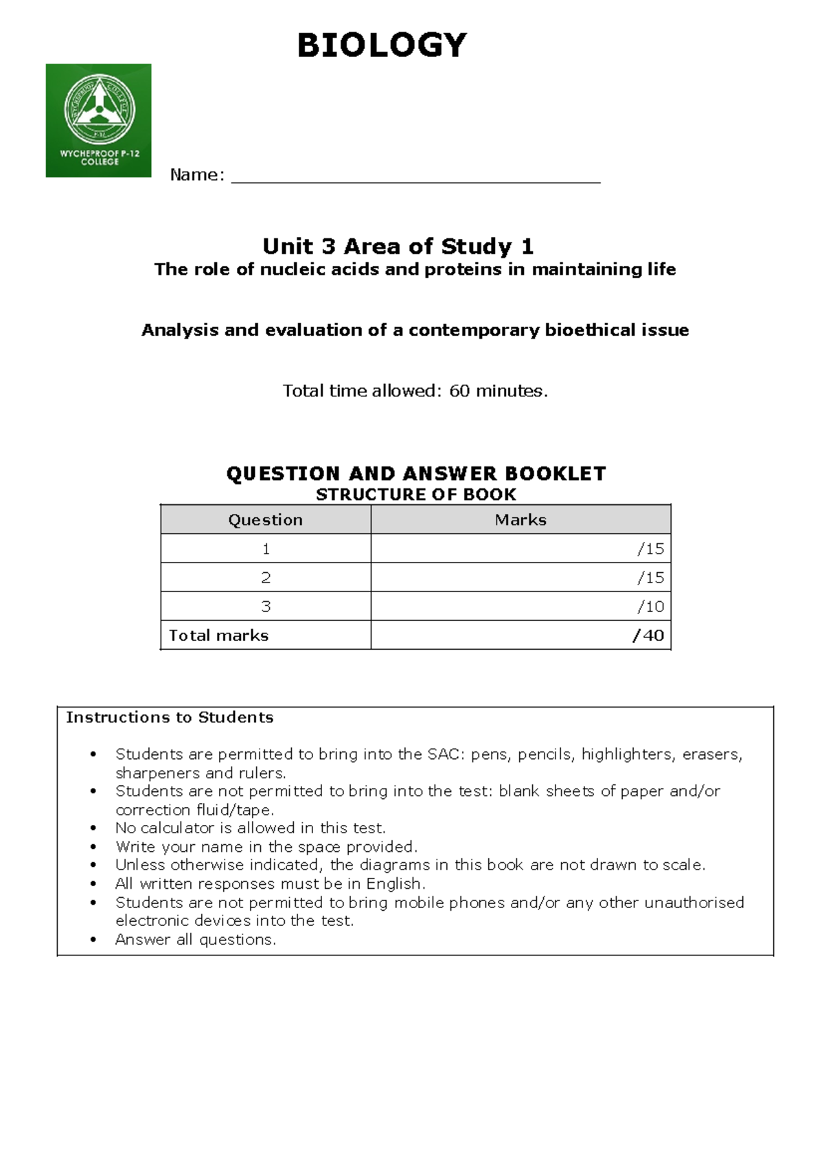 Biology Unit 3 AOS1 - Case Study SAC: Genetic Engineering & Bioethics ...