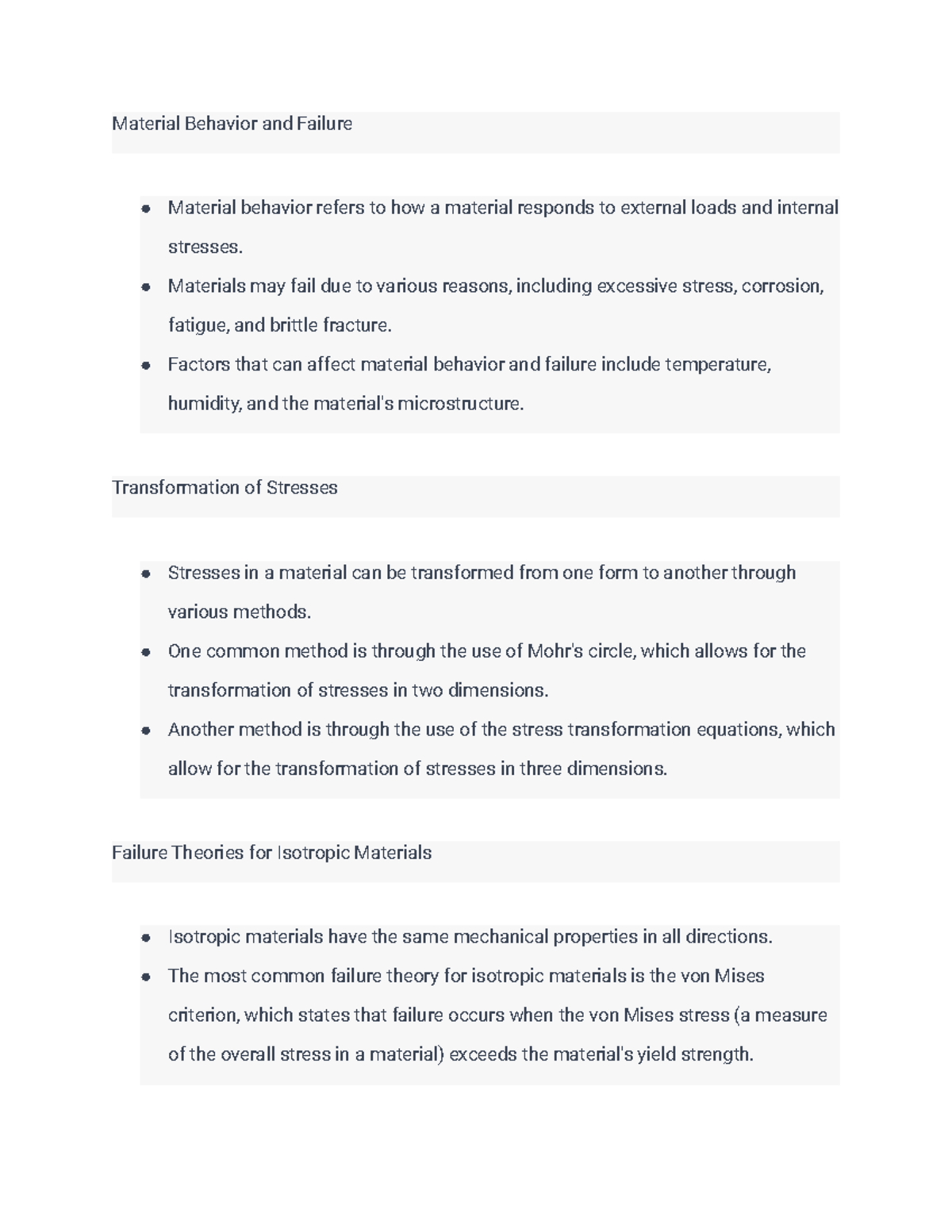 Chapter 2 Notes + Practice Problems - Material Behavior and Failure ...