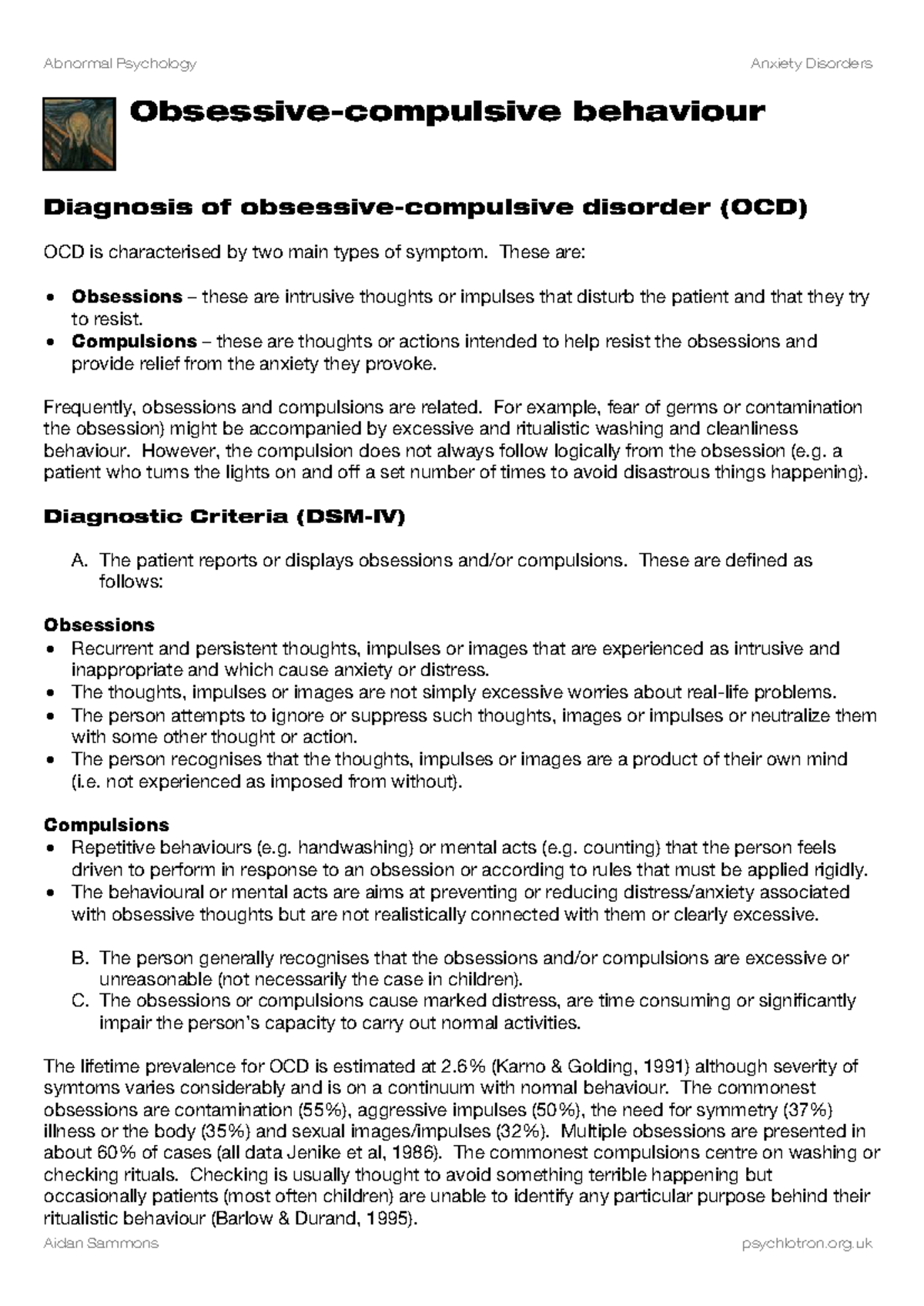 Diagnosis and Treatment of Obsessive-Compulsive Disorder (OCD ...
