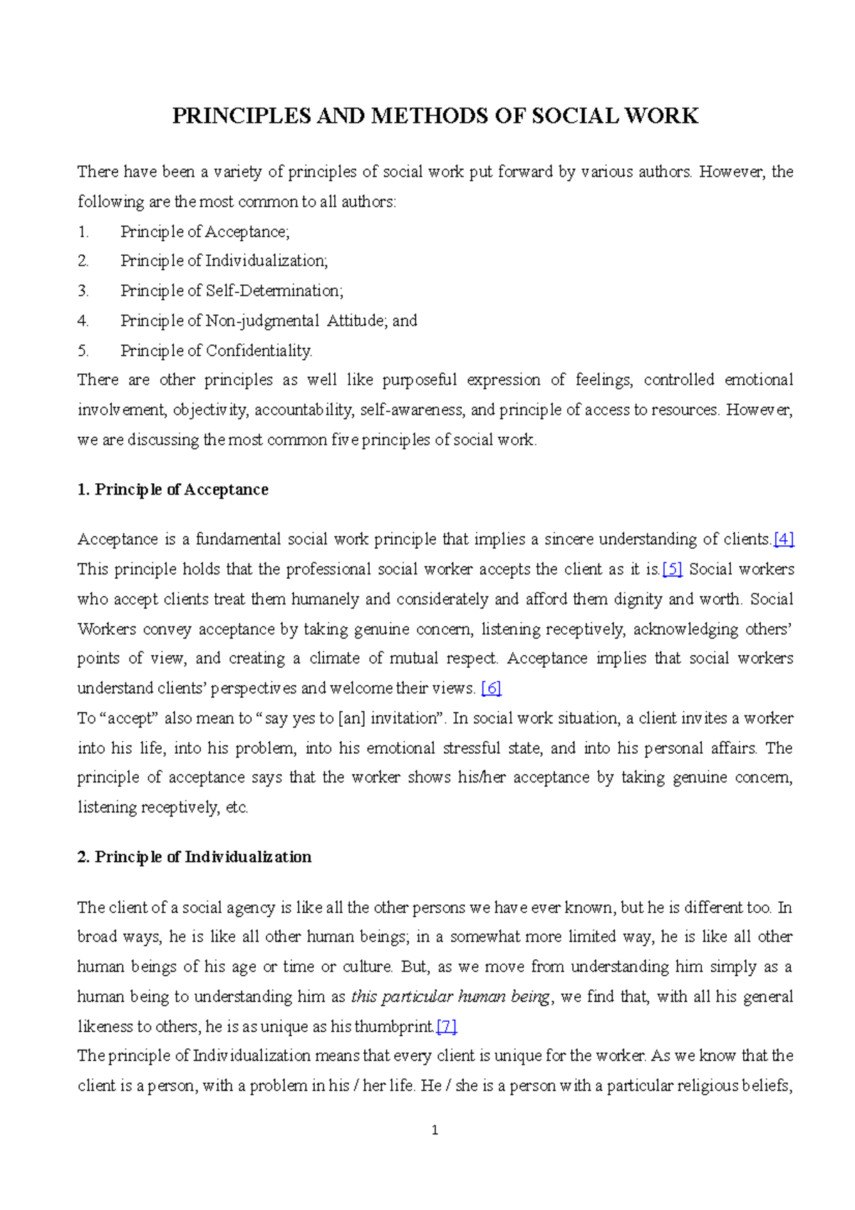 Social Work Principles and Methods: A Comprehensive Overview - Studocu