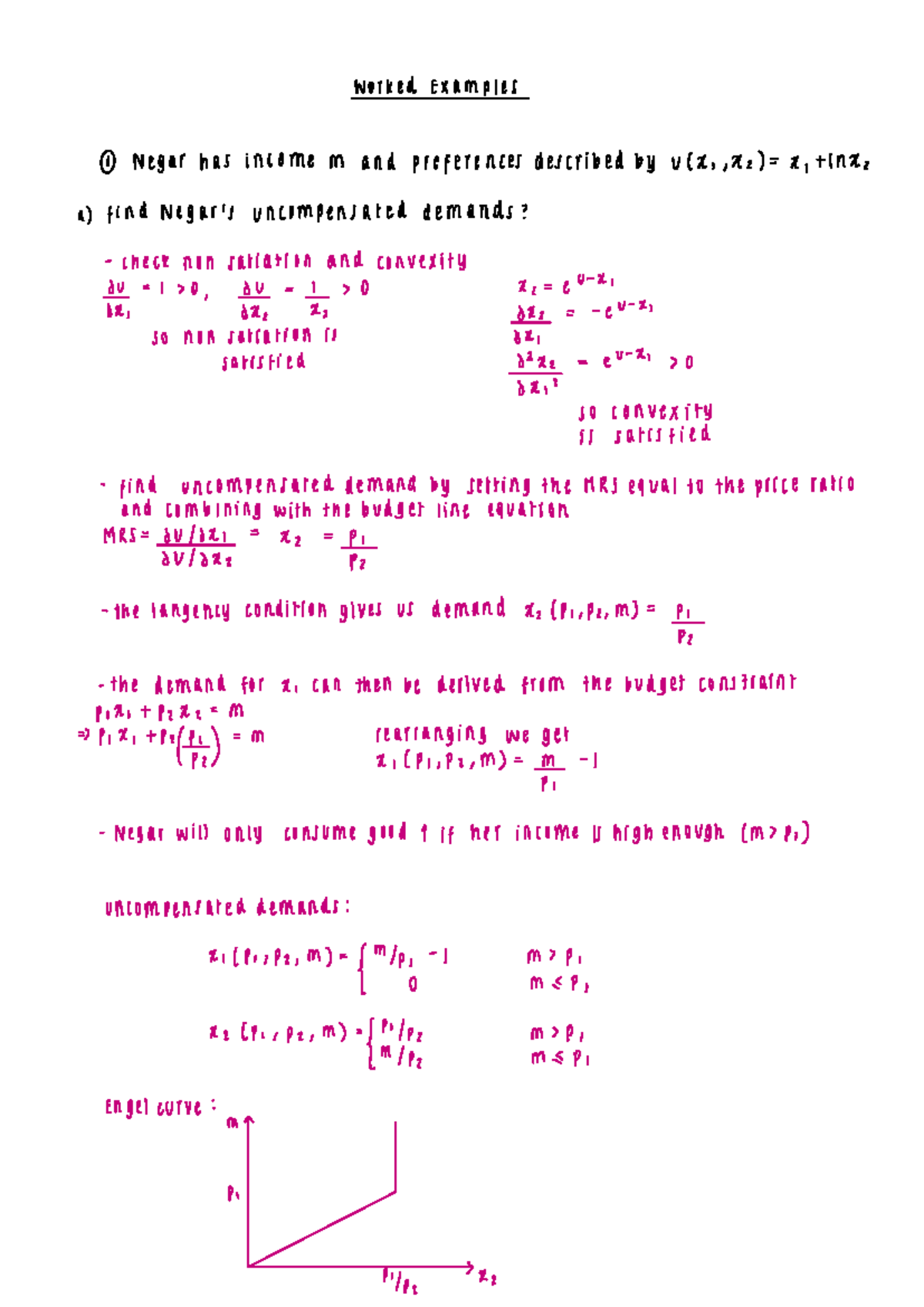Worked Examples: Uncompensated Demand & MRS Analysis in Economics - Studocu