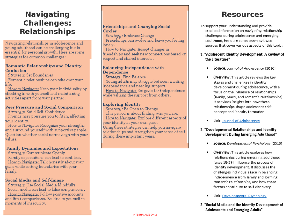 PSY 322 Navigating Relationships and Identity in Adolescence and ...