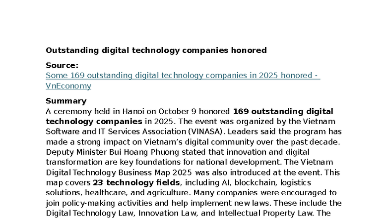 Outstanding Digital Tech Companies Honored at 2025 Ceremony - Studocu