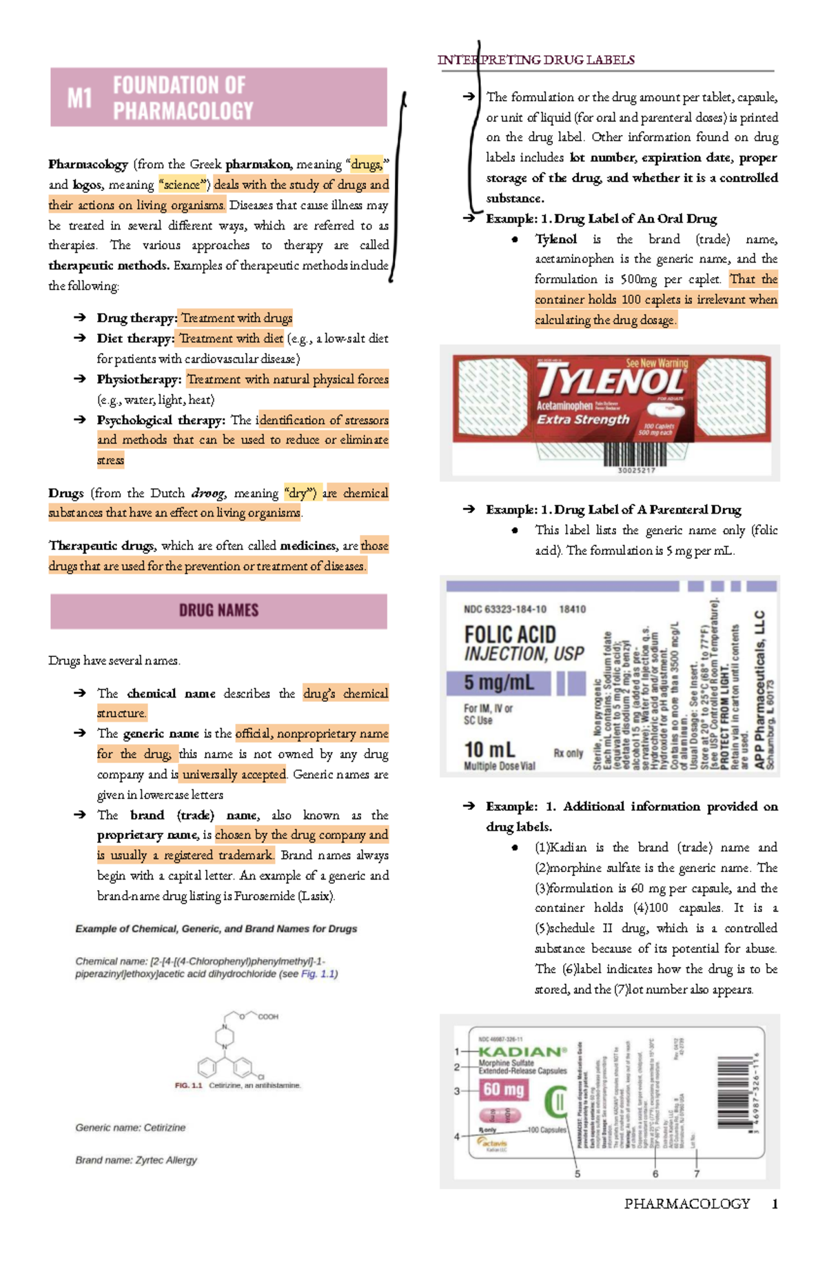 Pharmacology 1: Interpreting Drug Labels and Dosage Calculations - Studocu