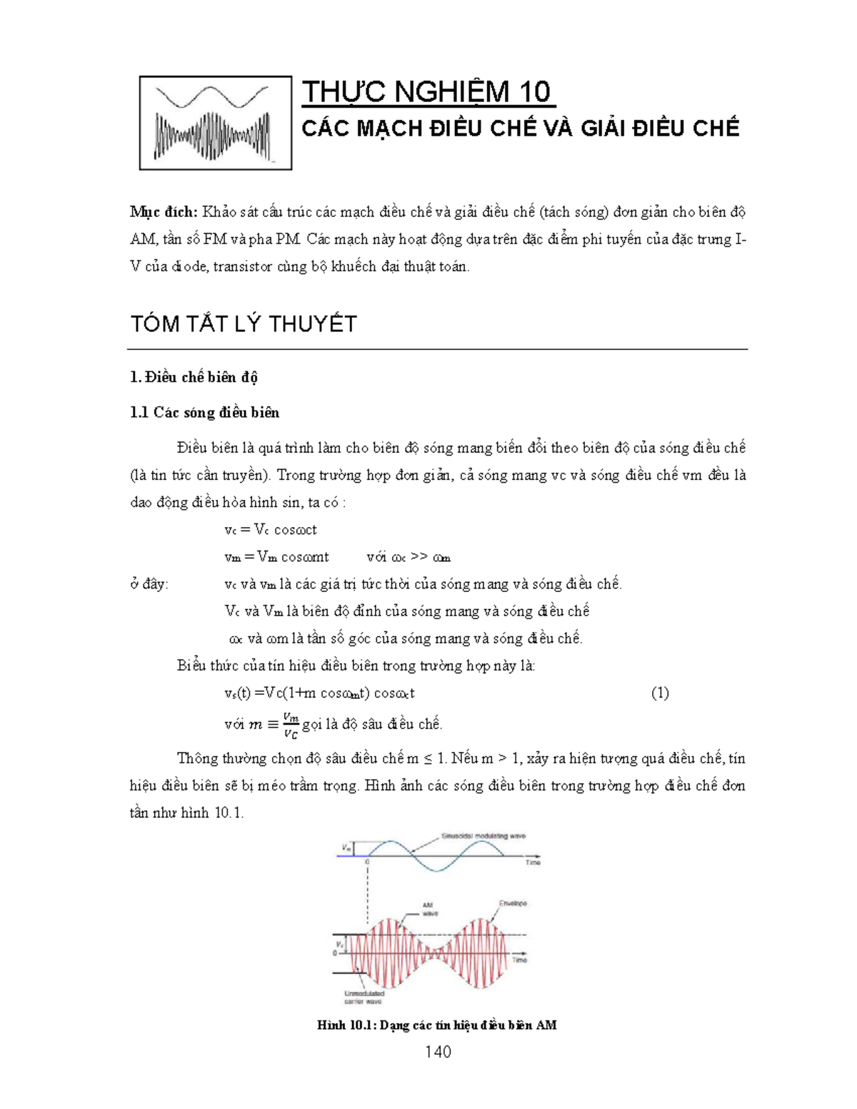 Bai 10 - Dieu che - 2020 - DTTT - THỰC NGHIỆM 10 CÁC MẠCH ĐIỀU CHẾ VÀ ...