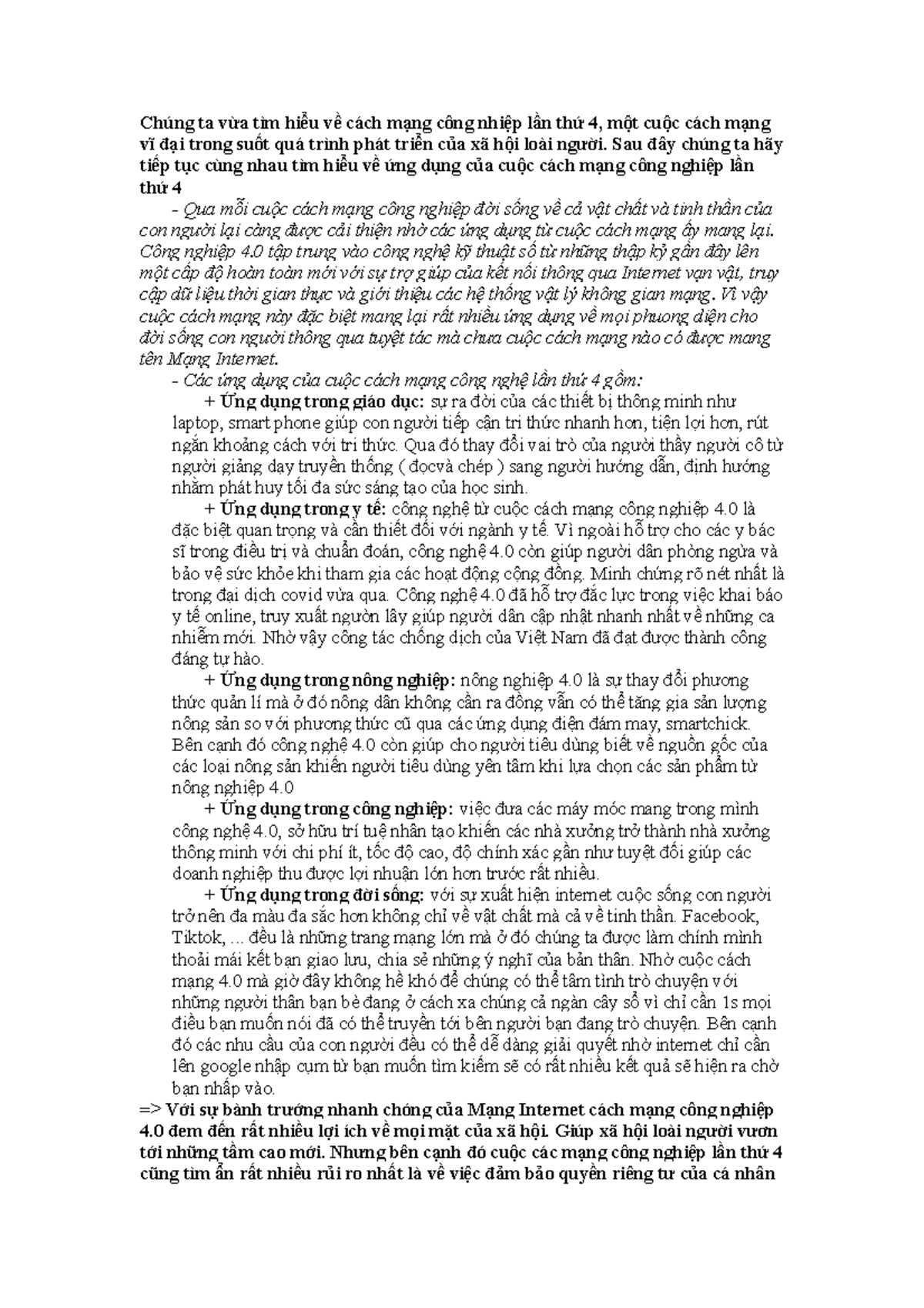 Ứng dụng khkt - ádasdasd - Chúng ta vừa tìm hiểu về cách mạng công ...