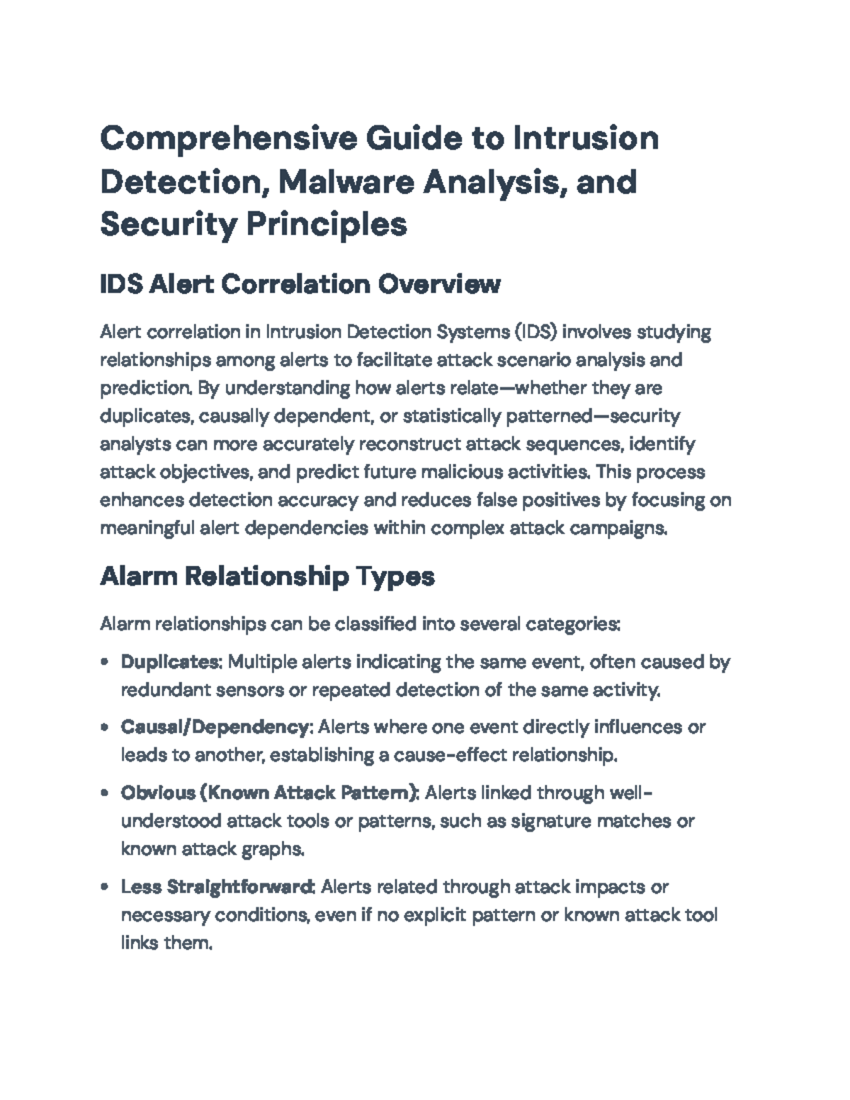 Comprehensive Guide to Security Principles & IDS Alert Correlation ...