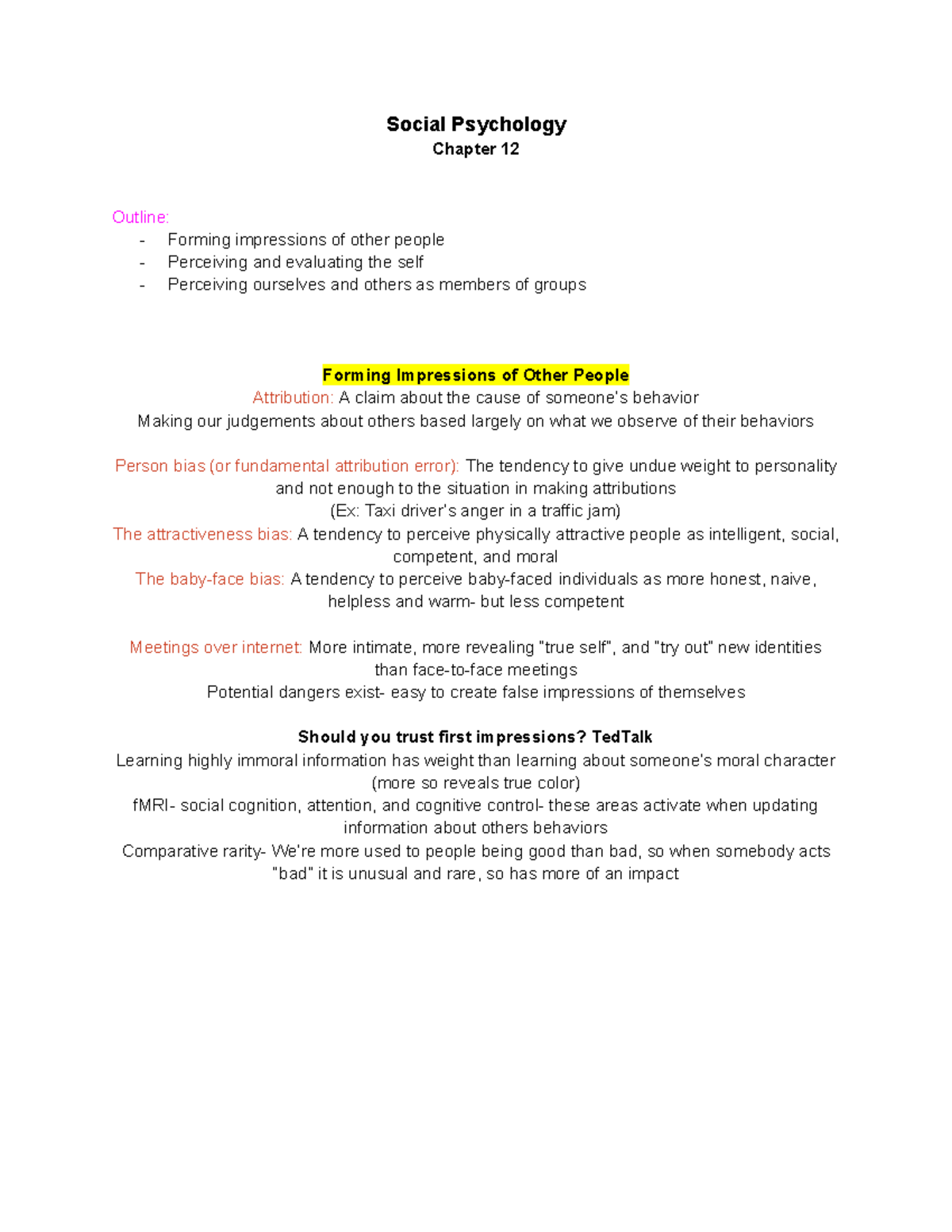 Psych 141 - Social Psychology Chapter 12 Summary and Key Concepts - Studocu