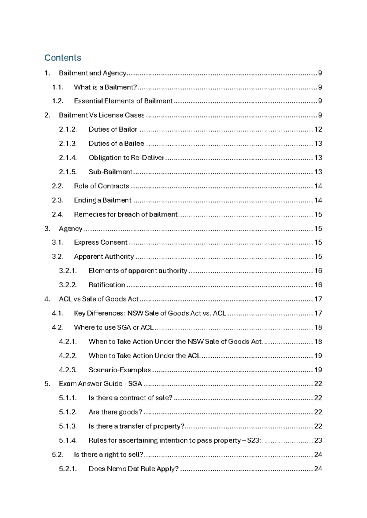 Property and Commercial Law Notes - Bailment and Agency Overview - Studocu