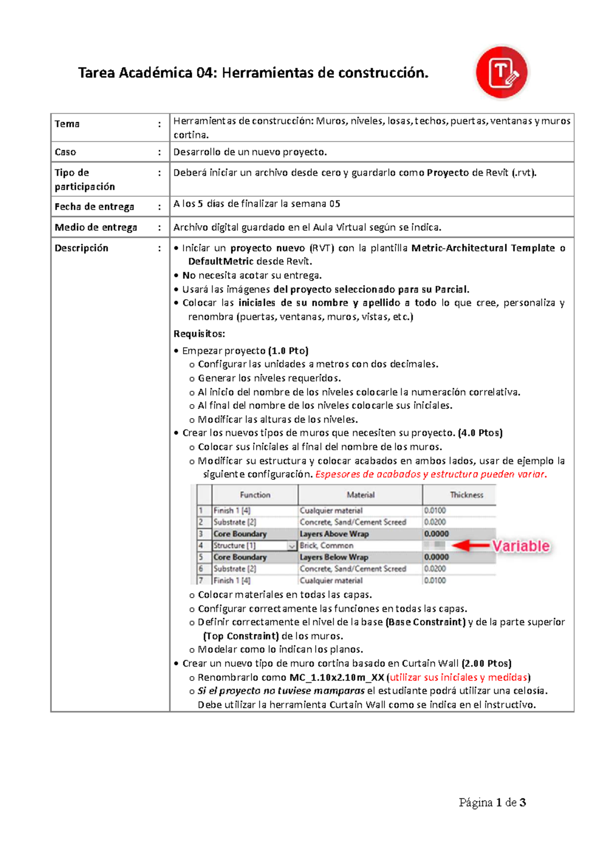 Tarea Académica 04: Proyecto de Revit sobre Herramientas de Construcción - Studocu