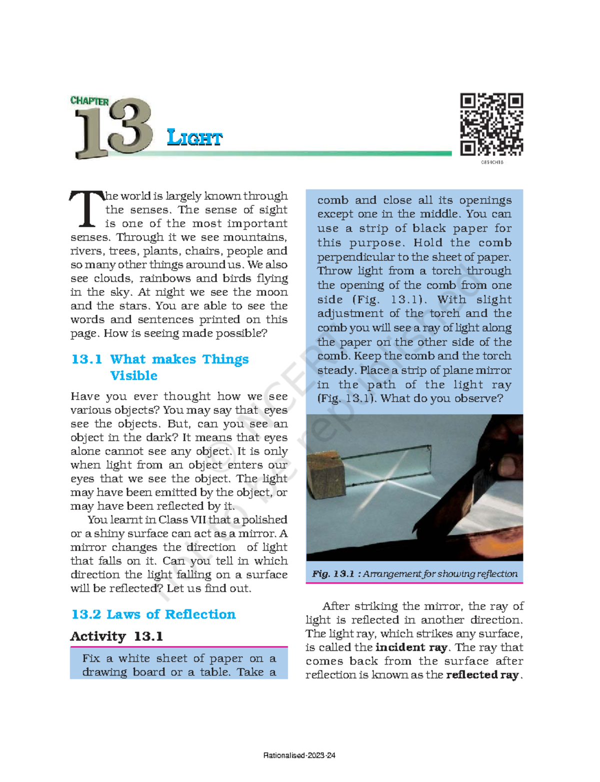 NCERT Class 8 Science Chapter 13: Light and Its Properties - Studocu