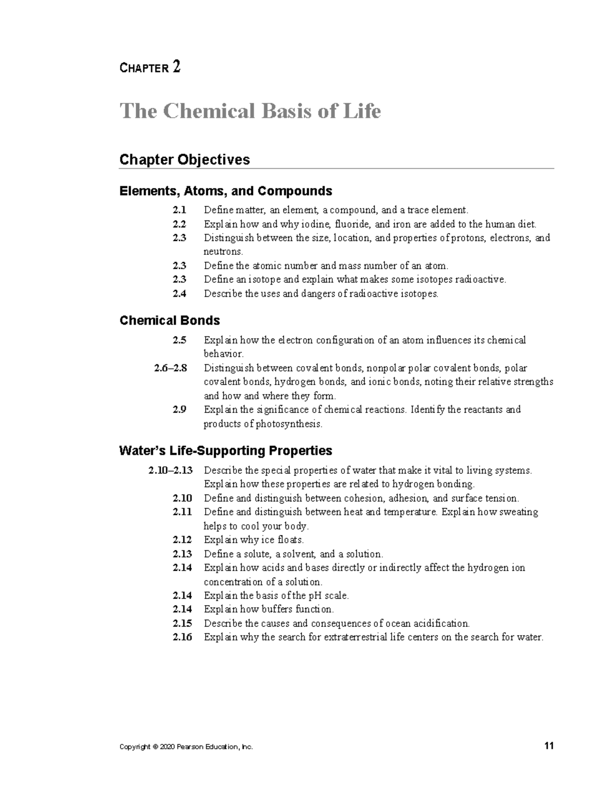 CHAPTER 2: The Chemical Basis of Life - Key Concepts & Applications ...