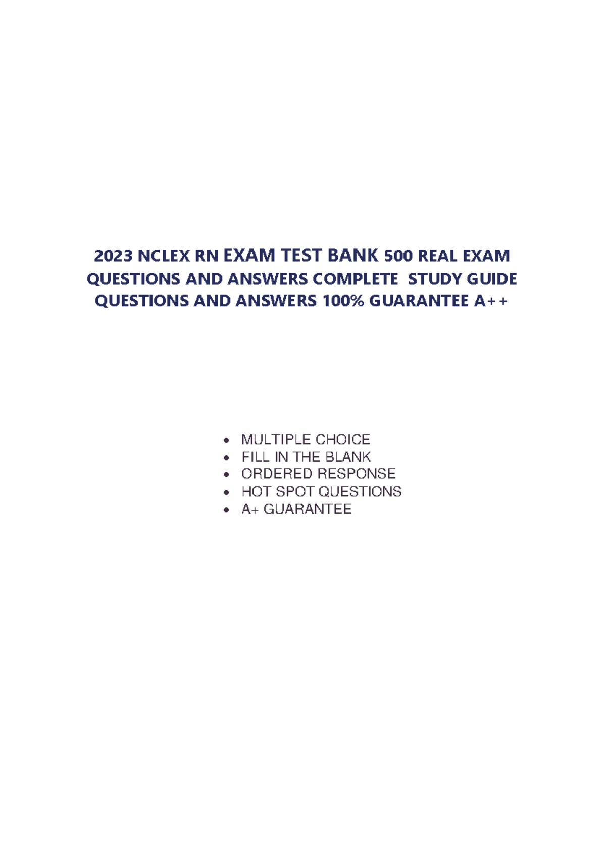 NCLEX RN ATI Comprehensive Exam Study Guide 2023: Test Bank & Answers ...