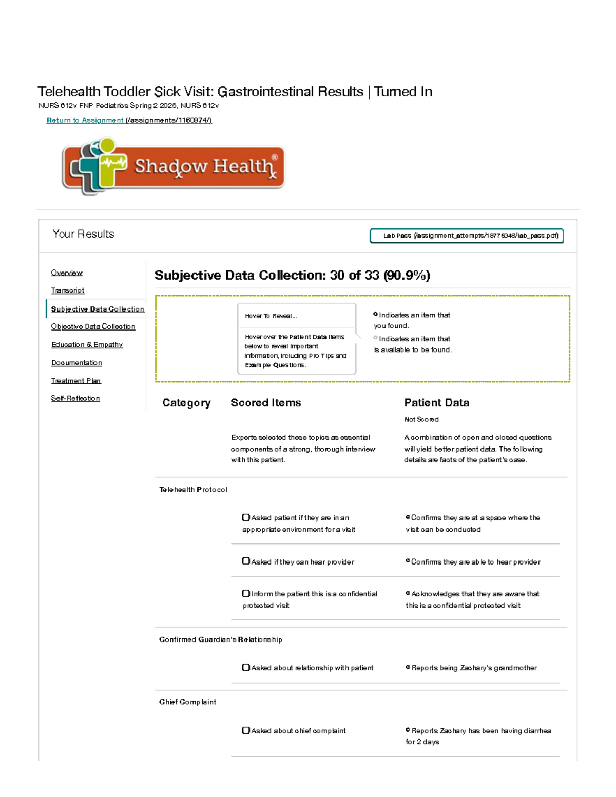 Telehealth Toddler Sick Visit: GI Results Overview NURS 612v FNP Spring ...