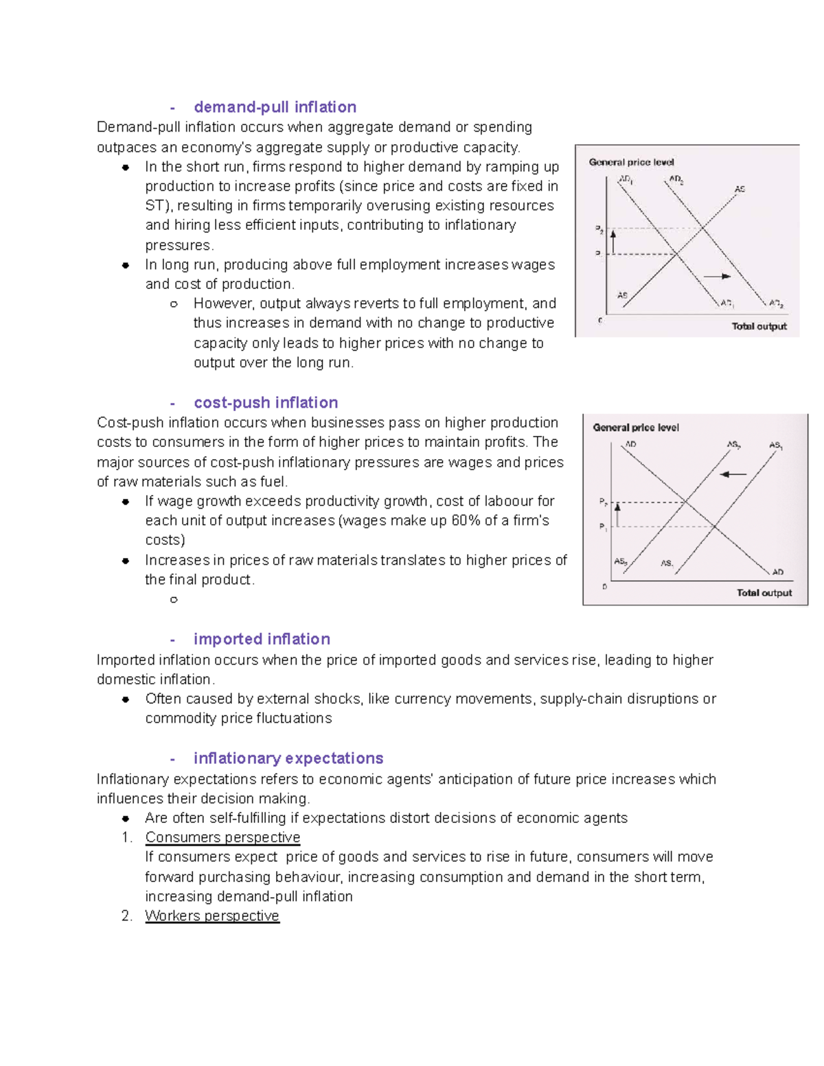 Inflation Notes: Understanding Causes and Effects on Economy - Studocu