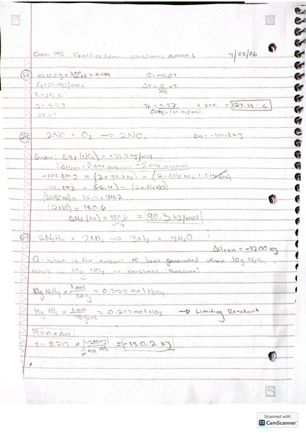 Chem 14B - Week 4 Practice Exercise Notes - Studocu
