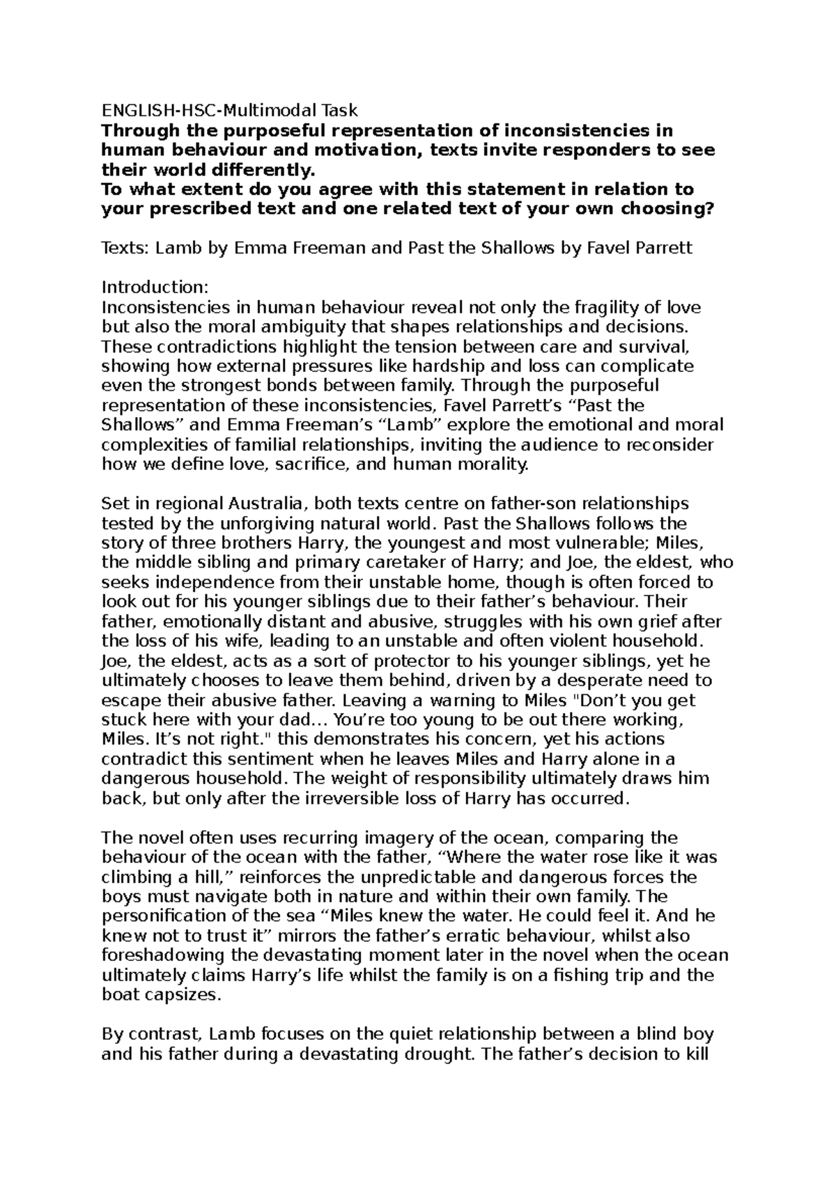English Multimodal - ENGLISH-HSC-Multimodal Task Through the purposeful ...