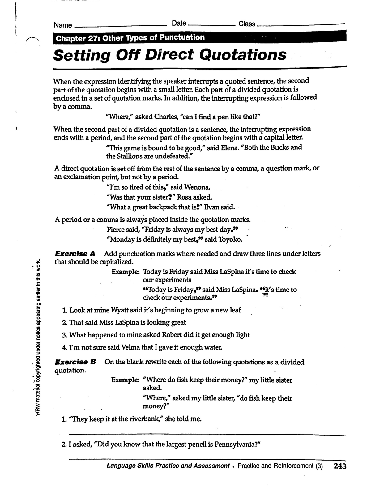Direct Quotes and Dialogue Techniques for Effective Writing - Studocu