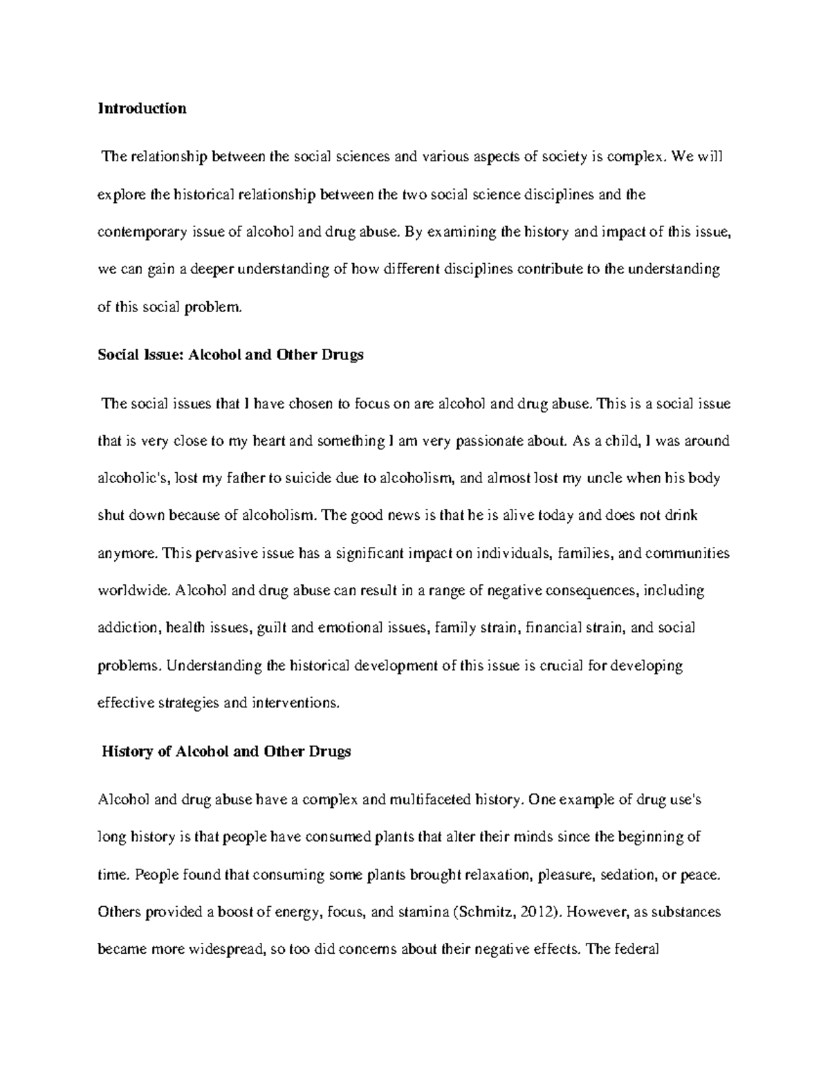 SOC 101: Module 2 Project on Alcohol and Drug Abuse Issues - Studocu