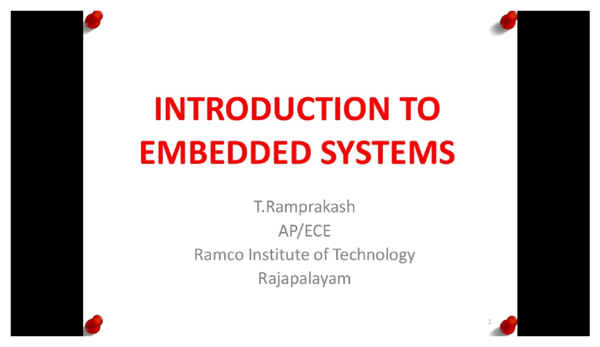 Embedded Systems - Notes on Design, Build Process, and Components - Studocu