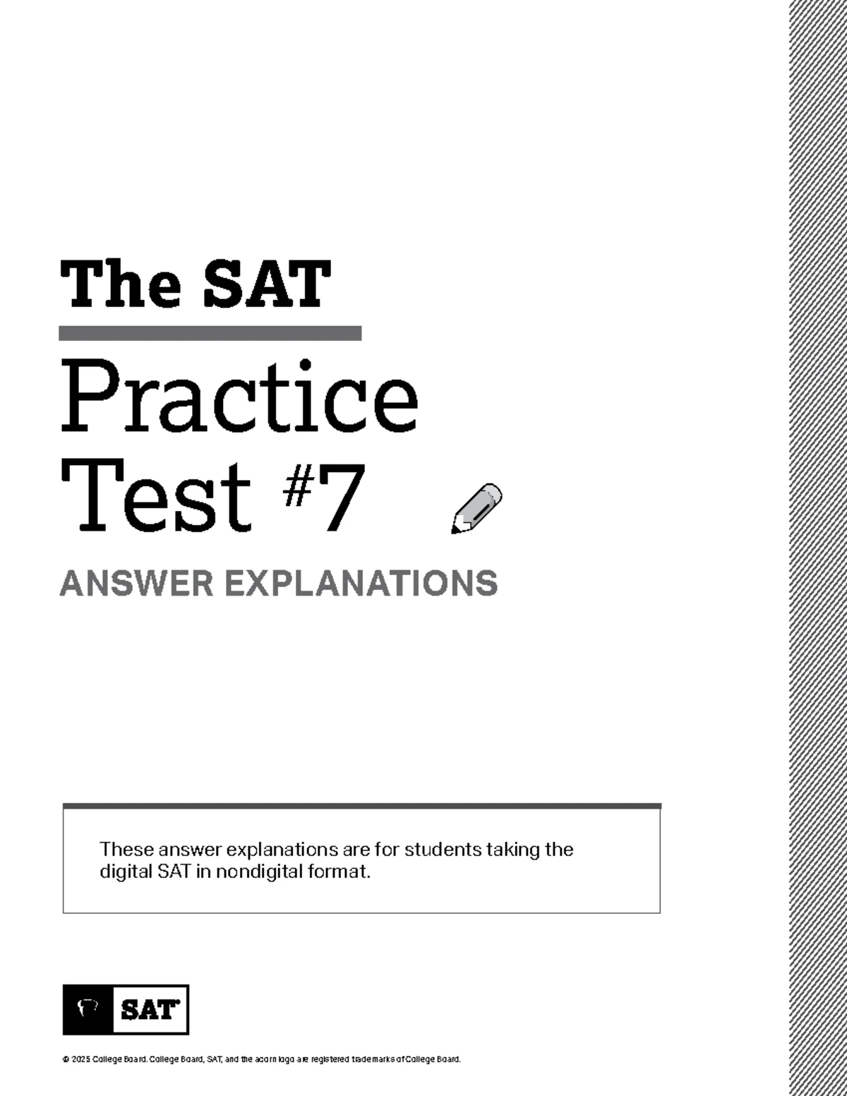 SAT Practice Test 5: Answer Explanations for Digital Format - Studocu