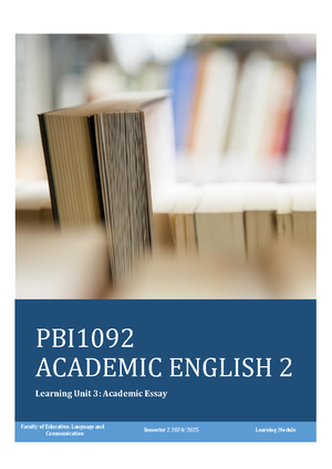 PBI 1092 AE2 SEM 1 2425 Discussion Essay TASK 1 - Choose one of these ...