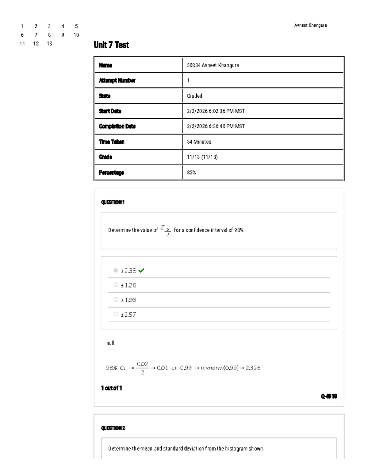 Unit 7 Test: Statistics and Probability Concepts - Studocu