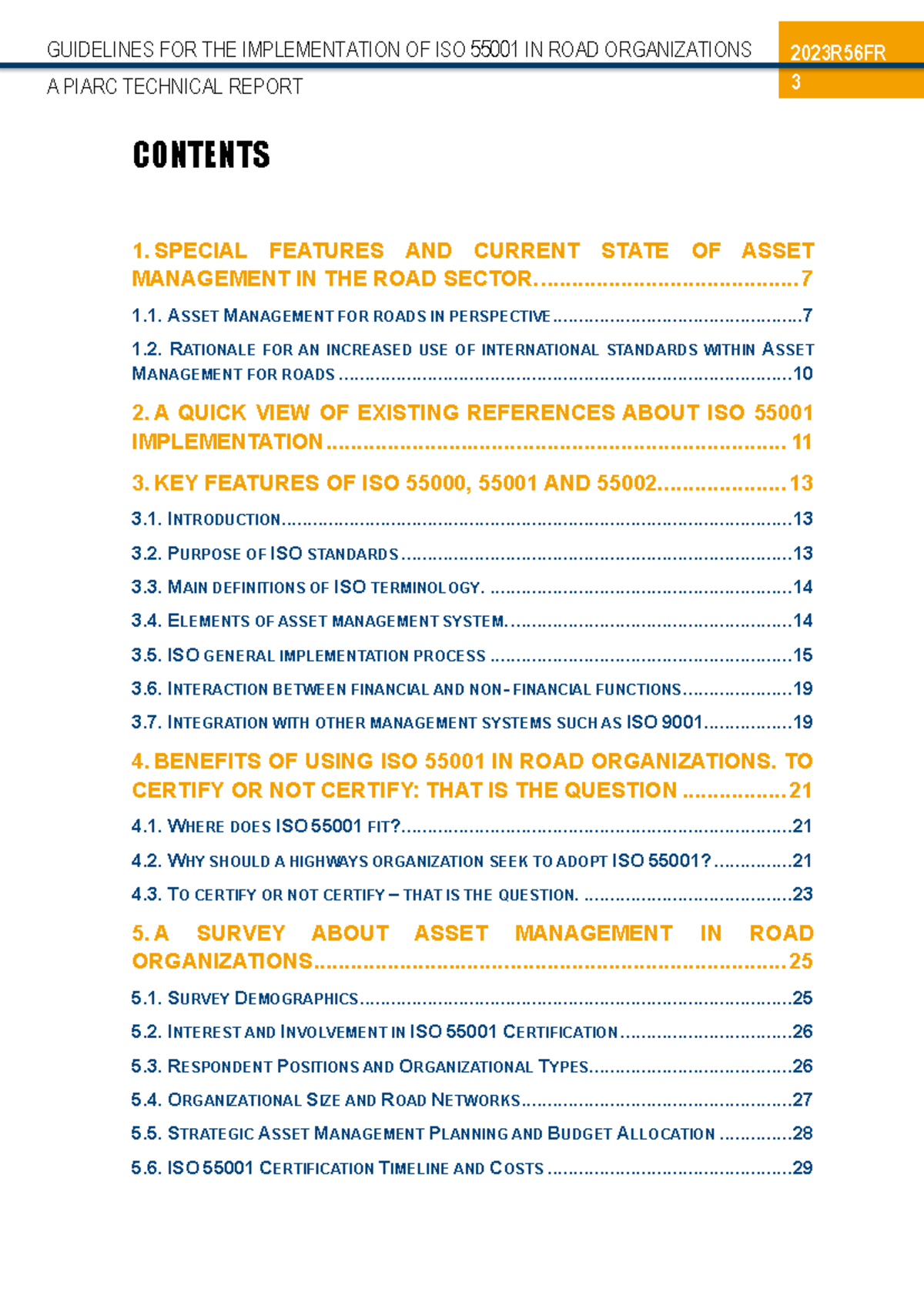 Guidelines for Implementing ISO 55001 in Road Organizations - PIARC Tech Report - Studocu