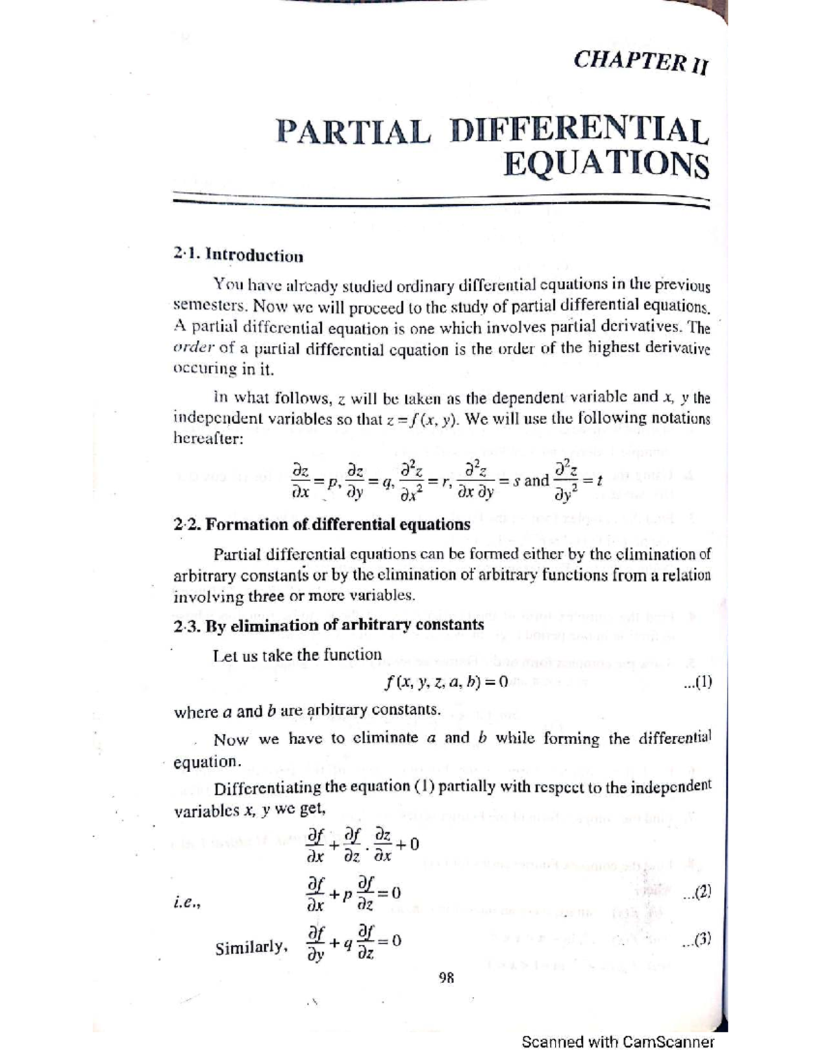CHAPTER II: Partial Differential Equations - Introduction and Examples ...