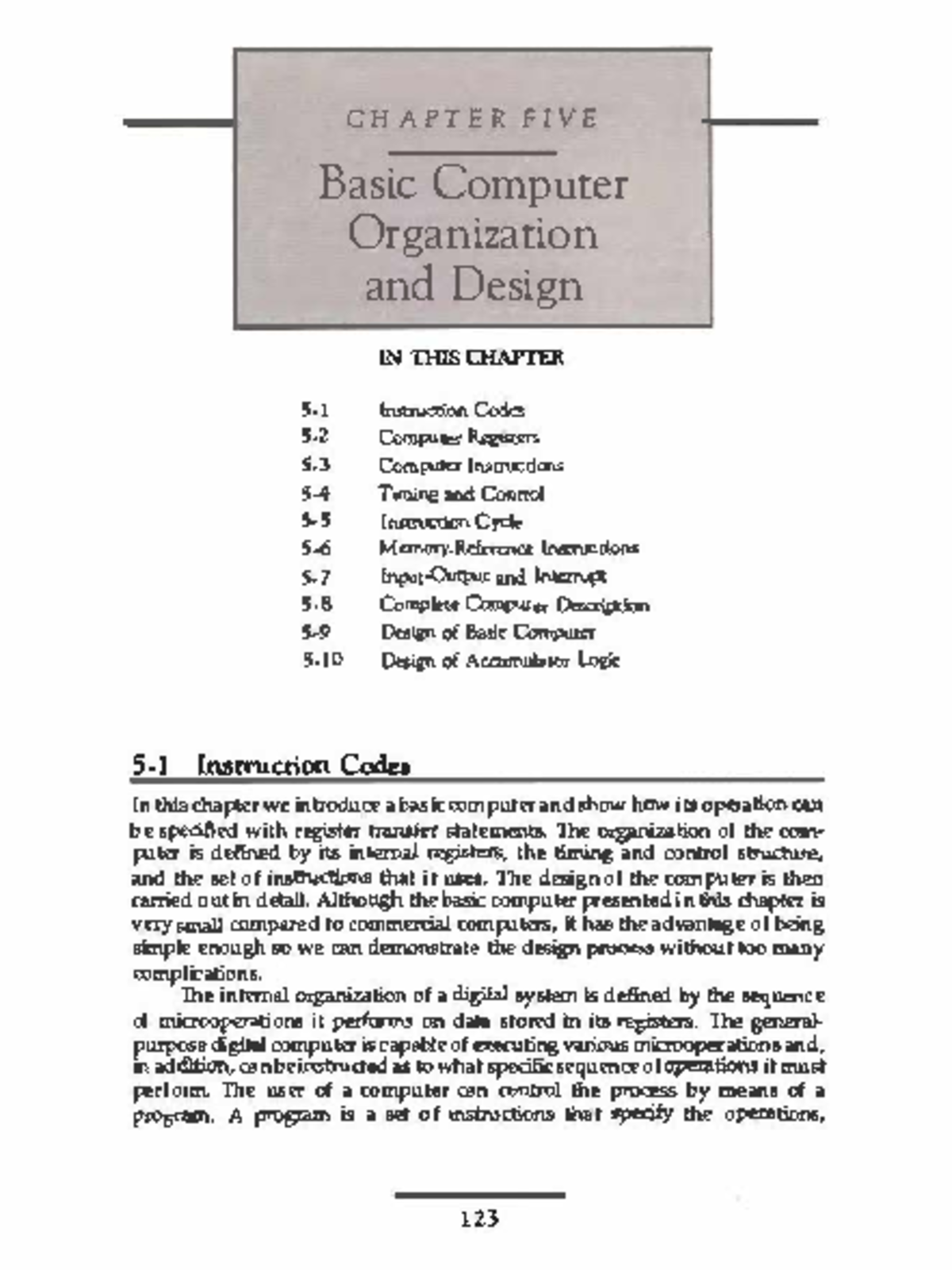CHAPTER 5: Basic Computer Organization and Design (Morris Mano) - Studocu