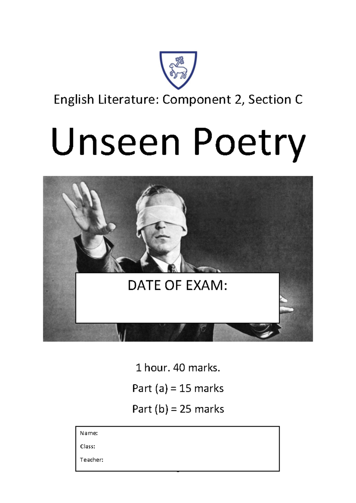 LIT Unseen Poetry Exam Revision Guide: Analyzing and Comparing Poems ...